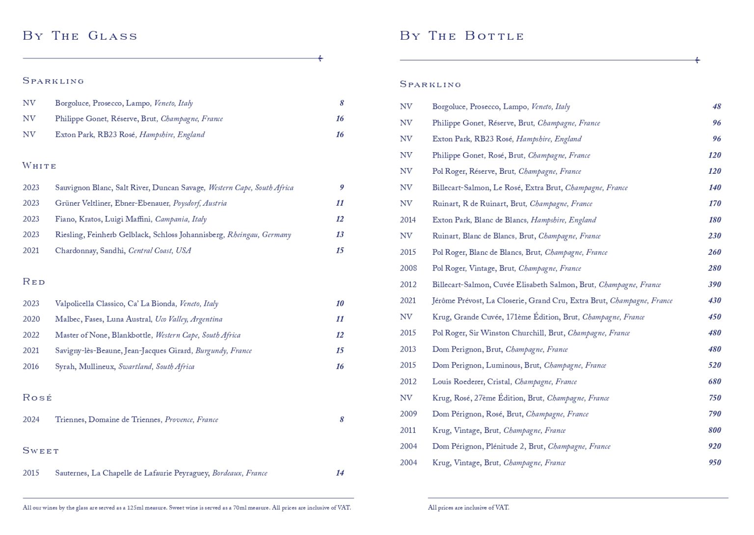 Menus - Ambassadors Clubhouse